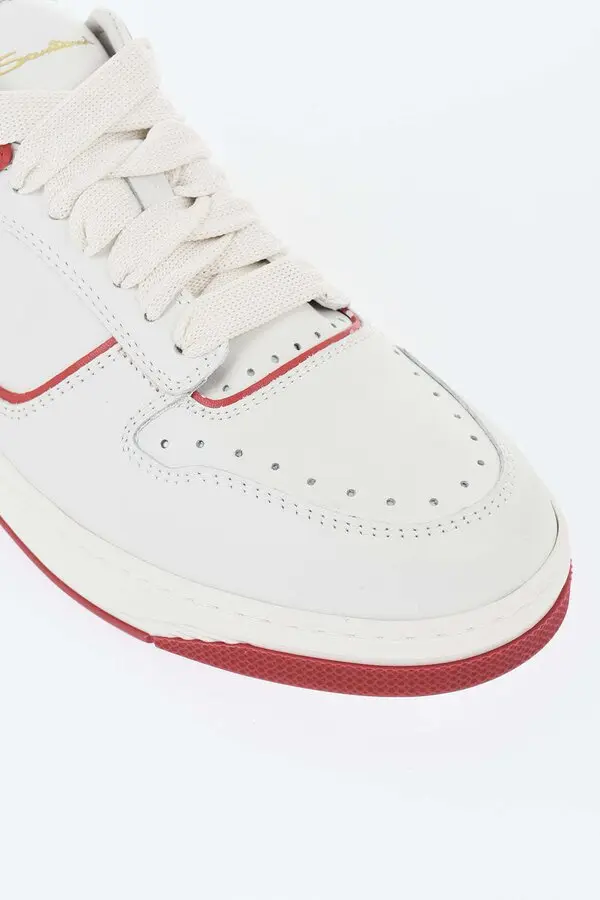 Santoni Air Panelled Leather Sneakers