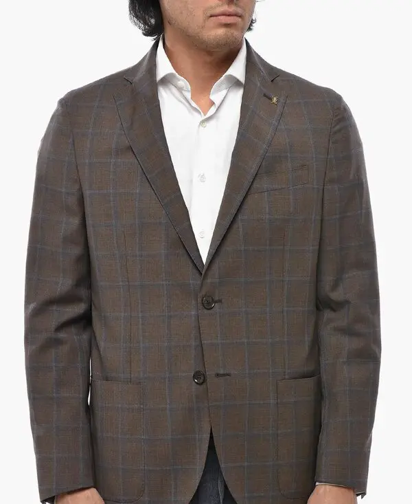 Corneliani Plaid-pattern Single-breasted Blazer