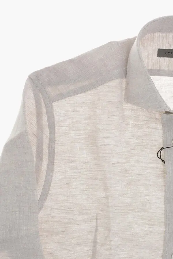 Corneliani Linen French-collar Shirt