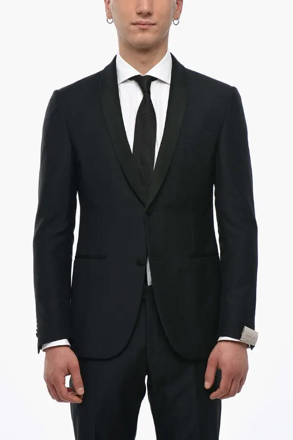 Corneliani Satin-lapel Virgin-wool Suit