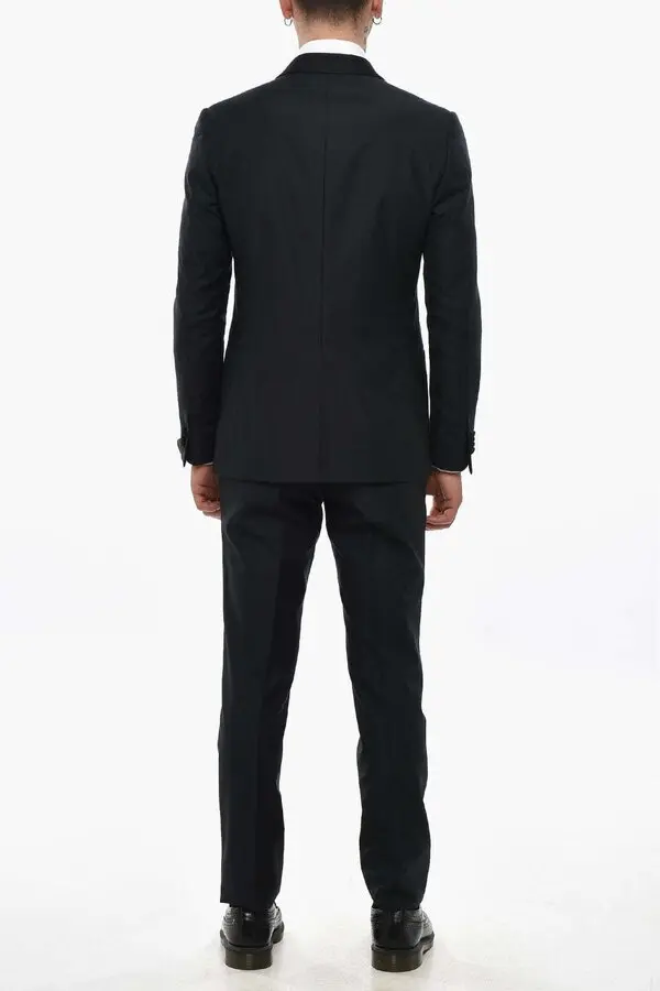 Corneliani Satin-lapel Virgin-wool Suit