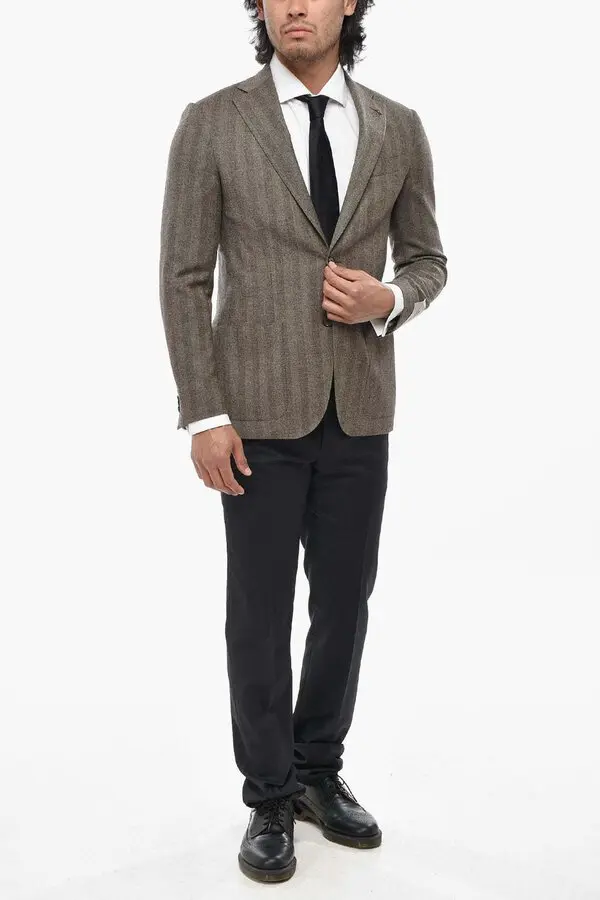 Corneliani Herringbone Single-breasted Blazer