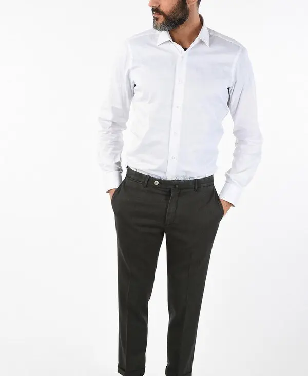 Corneliani Pleated Wool Chino Trousers