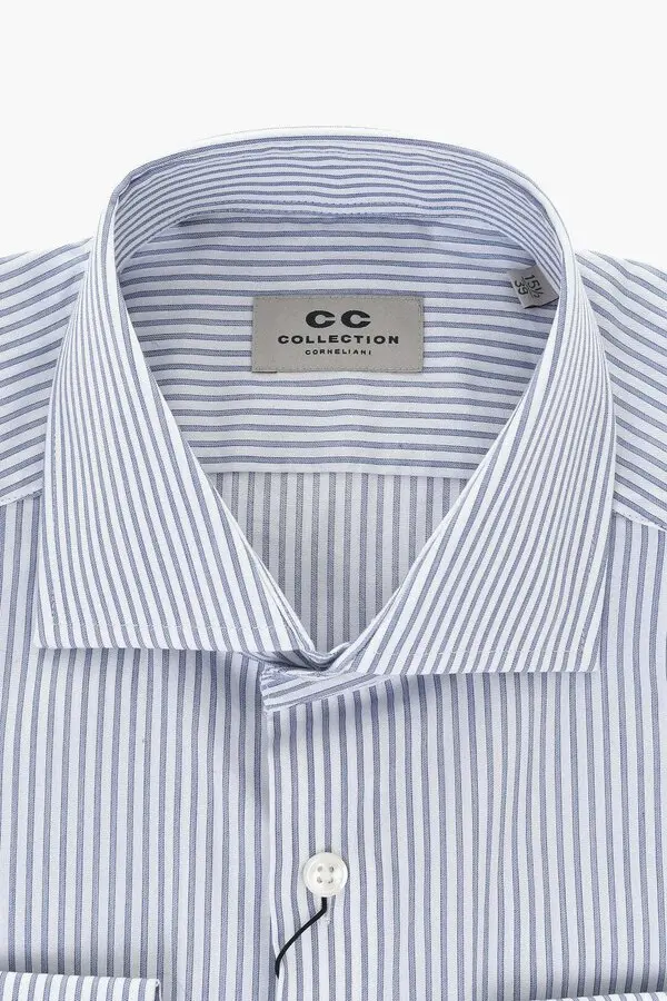 Corneliani Awning-stripe French-collar Shirt