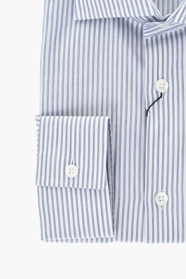 Corneliani Awning-stripe French-collar Shirt