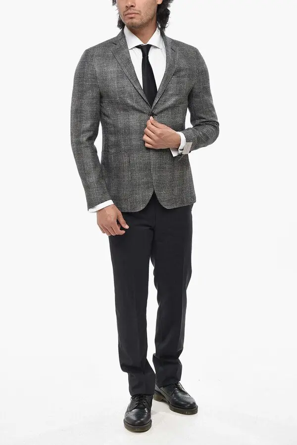 Corneliani Unlined District Check Blazer
