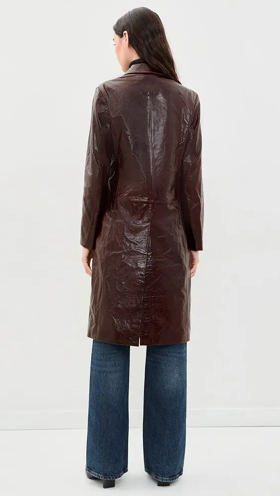 FRAME The Veda Leather Trench Coat
