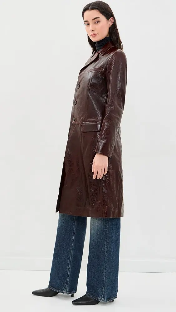 FRAME The Veda Leather Trench Coat