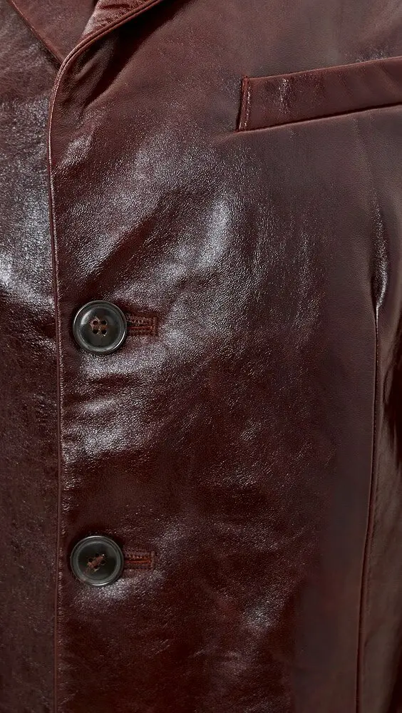 FRAME The Veda Leather Trench Coat