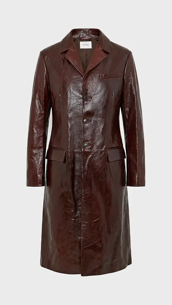 FRAME The Veda Leather Trench Coat
