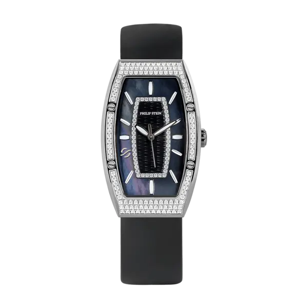 Philip Stein Evolution Mini Pave Diamond Pearl - Black