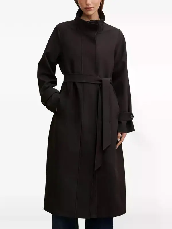EVER NEW Florence Funnel-neck Trench Coat - Black