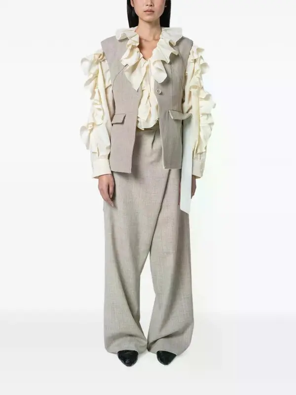 MULLER OF YOSHIOKUBO Mélange-effect Single-breasted Waistcoat