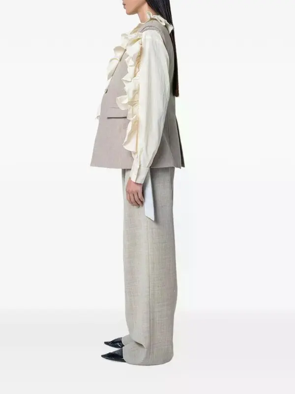 MULLER OF YOSHIOKUBO Mélange-effect Single-breasted Waistcoat