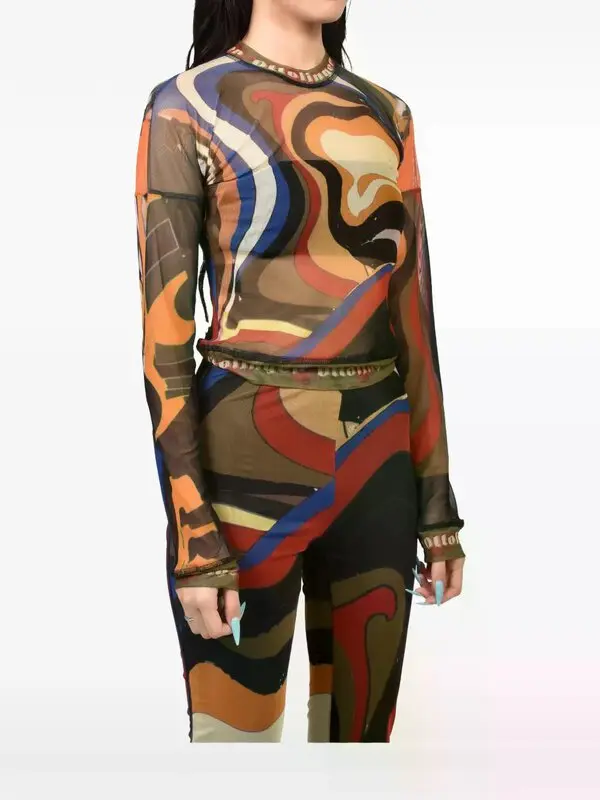 Ottolinger Abstract-print Mesh T-shirt