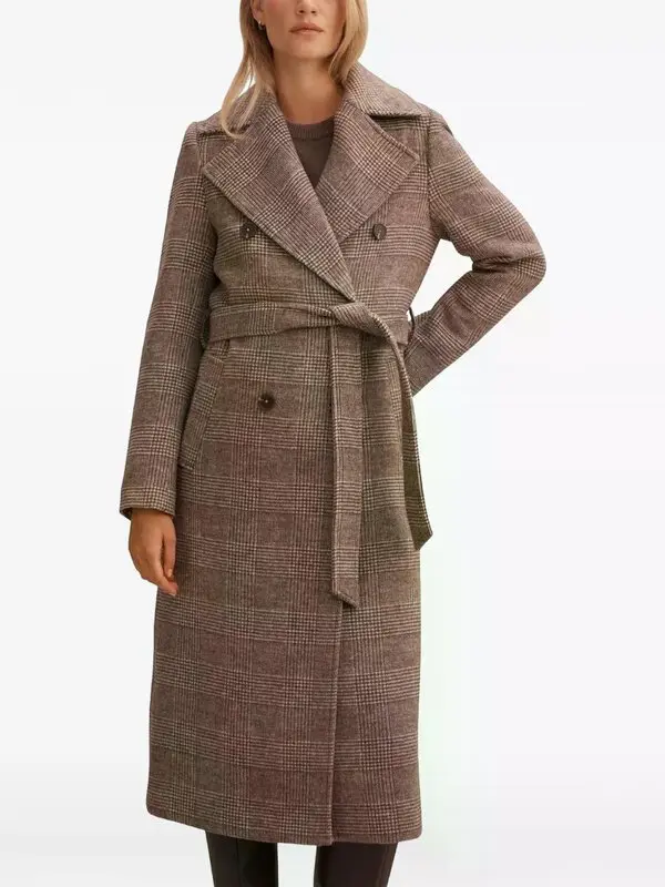 EVER NEW Charlie Check-pattern Belted Coat