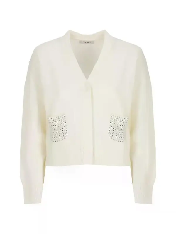 KANGRA Crystal-embellished V-neck Cardigan