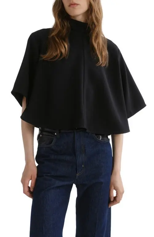 AGOLDE Rom Mock Neck Cape Top - Black