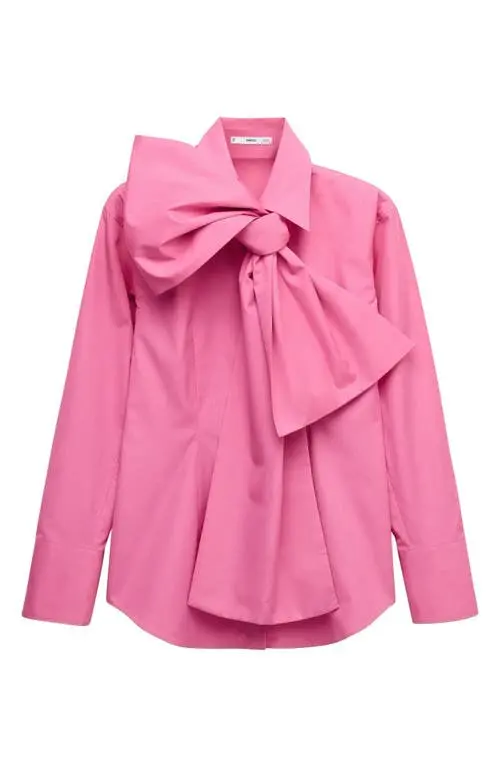 Mango Maxi Bow Cotton Poplin Shirt