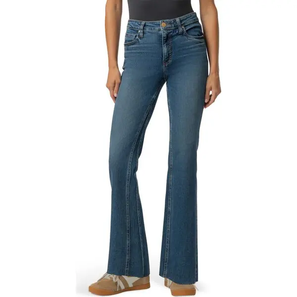 Kut From The Kloth Kelly High Waist Raw Hem Kick Flare Jeans