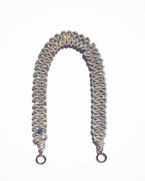 ROCKNOT 30in Lace Handwoven Rhinestone Padded Purse Strap
