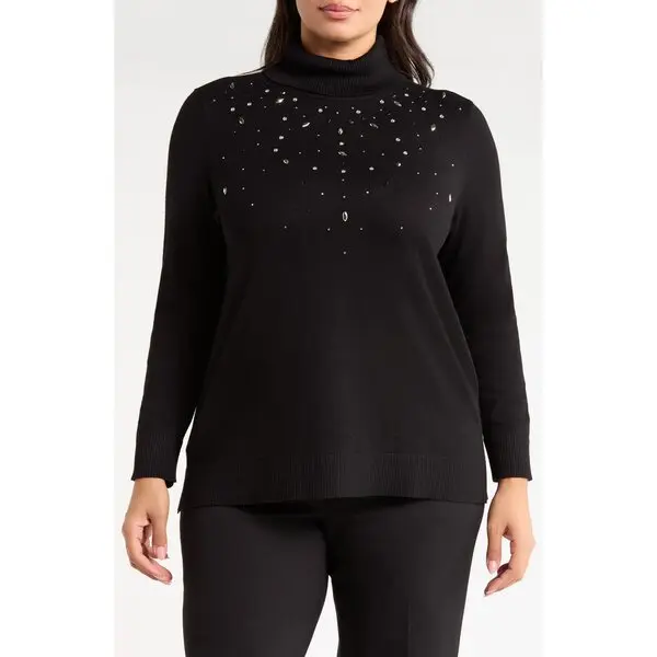 Jones New York Embellished Turtleneck Sweater