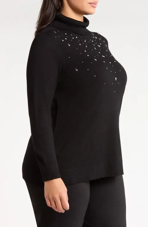 Jones New York Embellished Turtleneck Sweater