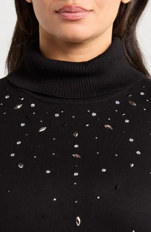 Jones New York Embellished Turtleneck Sweater