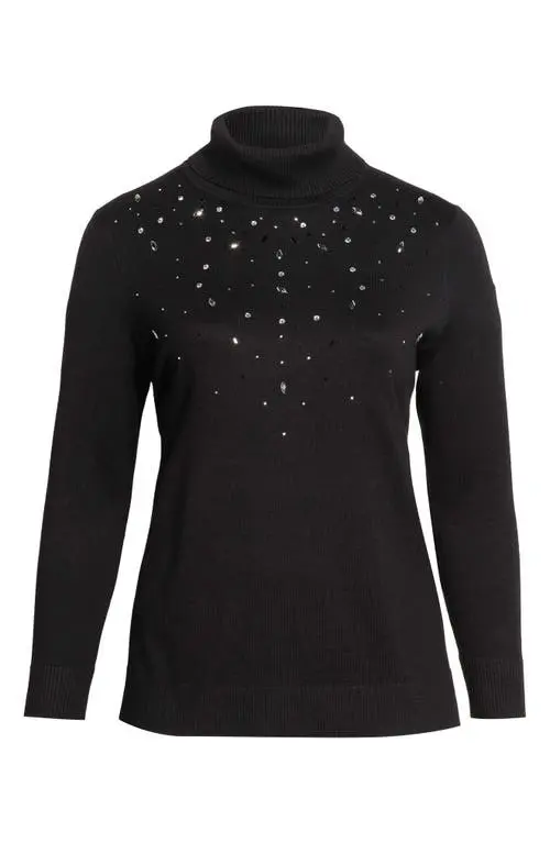 Jones New York Embellished Turtleneck Sweater