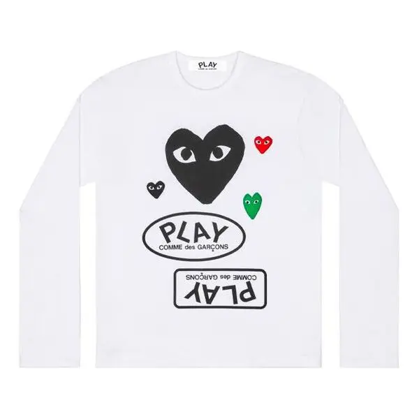 Play Comme Des Garcon Fw25 Multi Logo Long Sleeve T-shirt