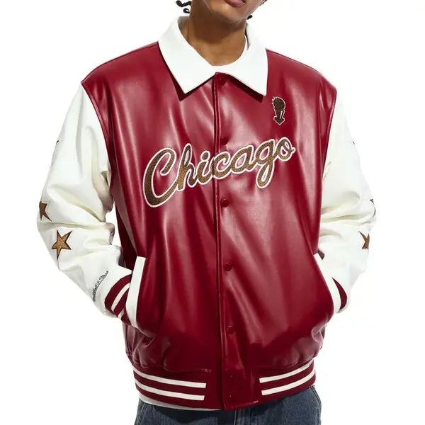 Mitchell & Ness Chicago Bulls Bomber Jacket Asia Sizing