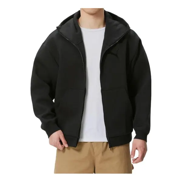 PUMA Full Zip Hooded Cardigan Jacket - Black