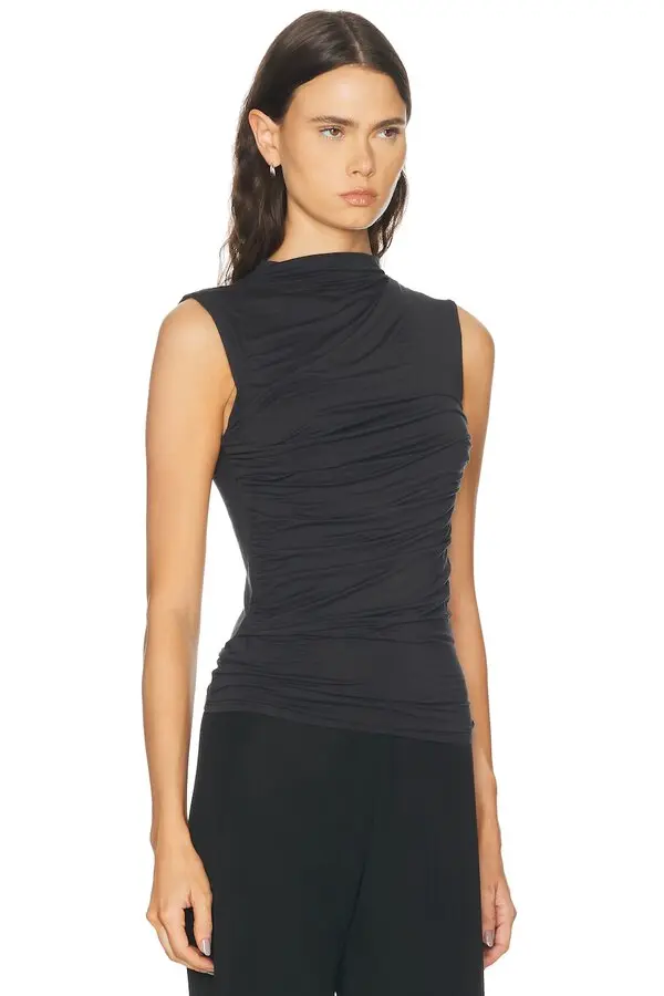 Enza Costa Fluid Viscose Jersey Sleeveless Twist Top