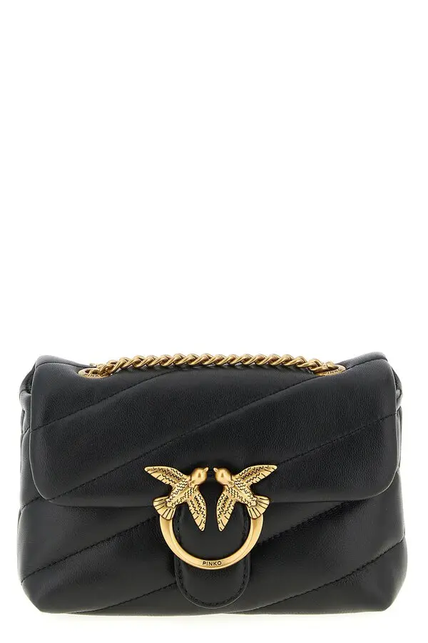 Pinko Crossbody Bag With Oblique Quilting - Black
