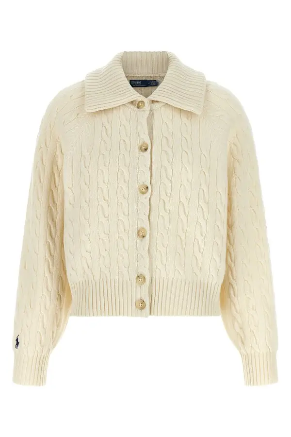 Polo Ralph Lauren Cream Cable-knit Wool And Cashmere Cardigan - White