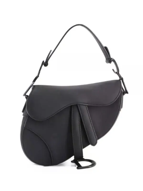 Dior Ultra Matte Saddle Handbag Leather Mini Shoulder Bag - Black