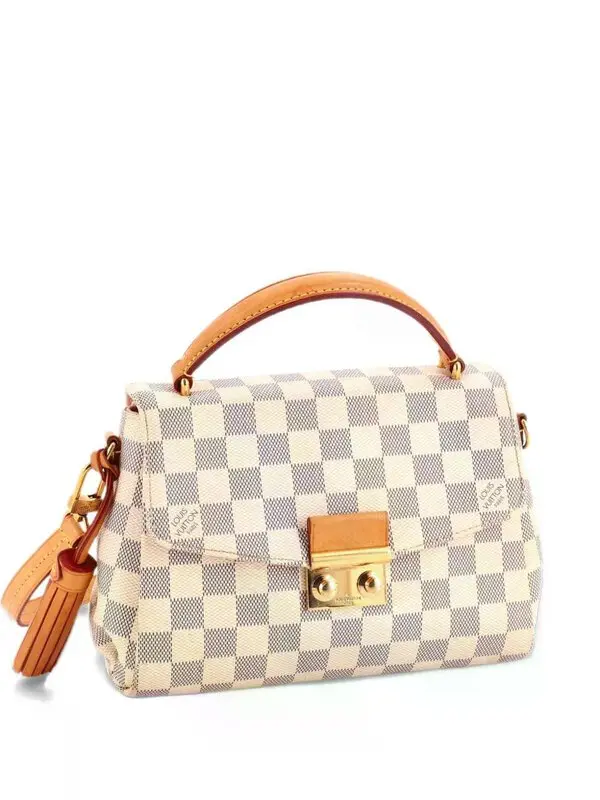 LOUIS VUITTON Croisette Handbag Damier Crossbody Bag - White