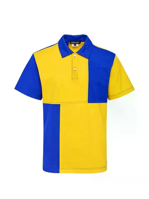 Comme Des Garçons Colour-block Short-sleeve Polo Shirt - Blue