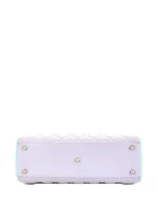 Dior Bicolor Lady Bag Cannage Quilt Lambskin Large Satchel