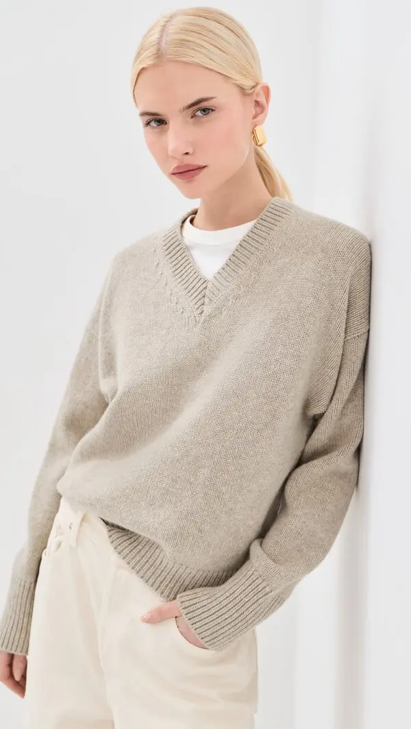 Daughter Sora Slouch V Neck Wool Sweater