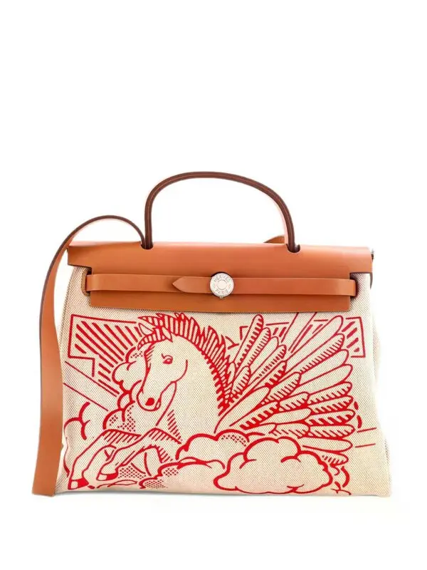 Hermès Herbag Zip Pegase Pop Toile And Leather 31 Shoulder Bag