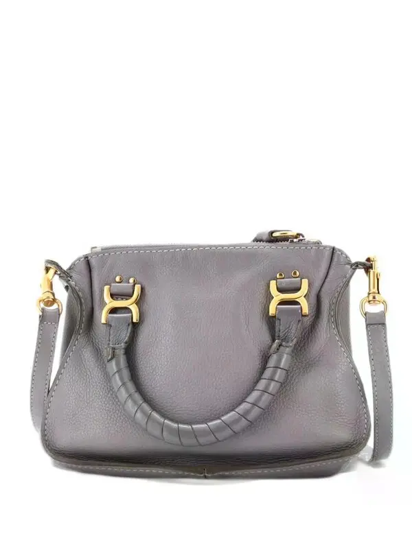 Chloé Marcie Satchel Leather Baby Crossbody Bag - Grey