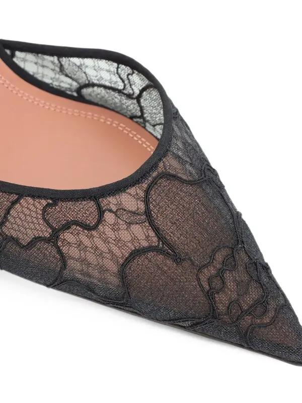 Amina Muaddi Holli Lace Slingback Pumps