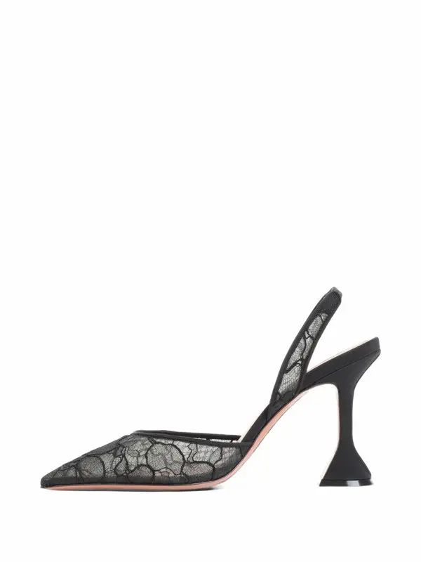 Amina Muaddi Holli Lace Slingback Pumps
