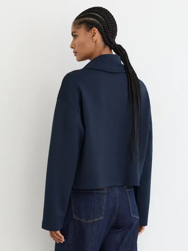 REISS Irene Premium Interlock Roll-neck Sweatshirt