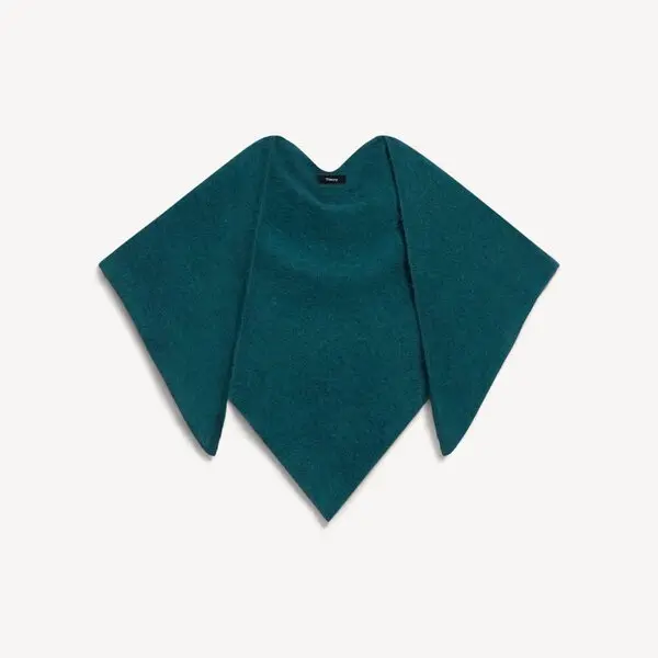 Theory Brushed Triangle Scarf In Brushed Wool-cashmere - Dark Pine
