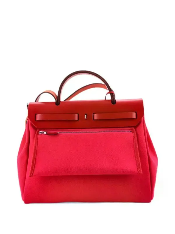 Hermès Herbag Zip Leather And Toile 31 Shoulder Bag