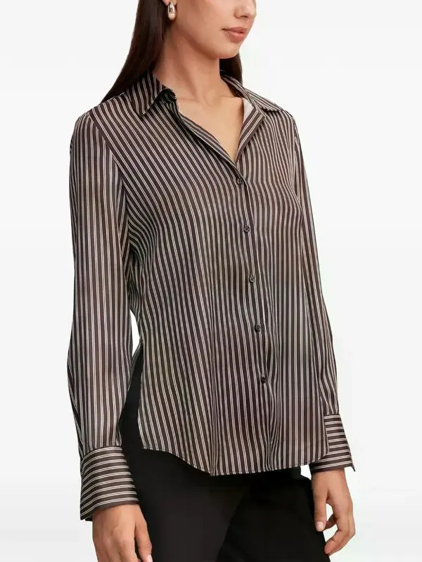 EVER NEW Harvey Stripe-print Notched-collar Shirt