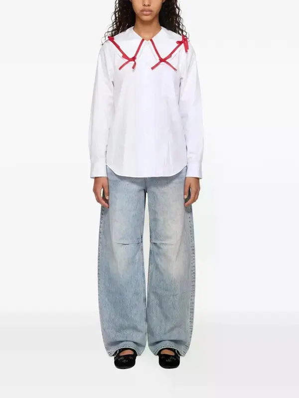 Comme Des Garçons Bow-embellished Sailor-collar Shirt