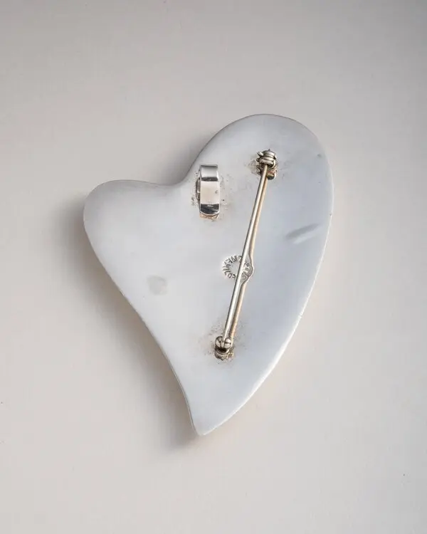 Alexis Bittar Vintage 1980s Sterling Mexican Heart Pendant